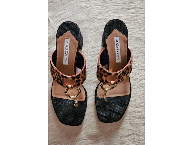 Aquazzura ring block heel leopard sandale, original