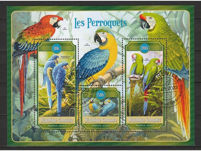 Gabon - 2023 - Ptice, papagaji