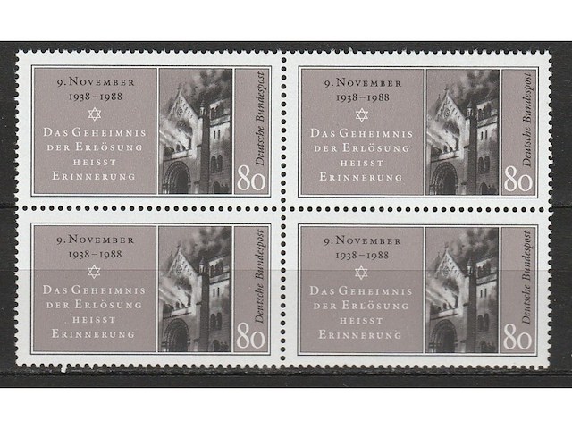 Nemačka - 1988 - 50. godišnjica. od `Kristalne noći`