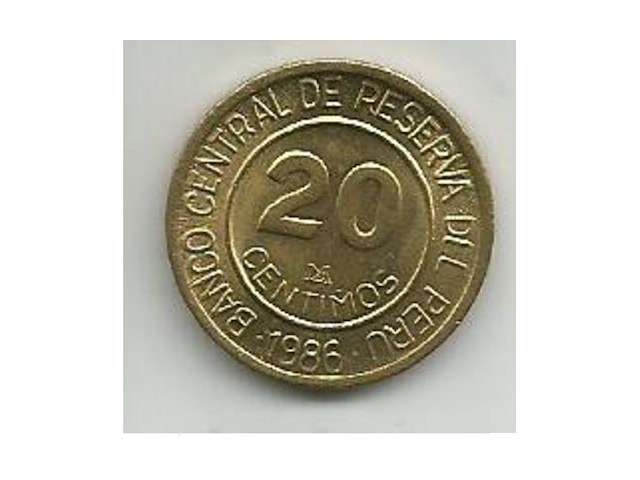 Peru 20 centimos 1986.