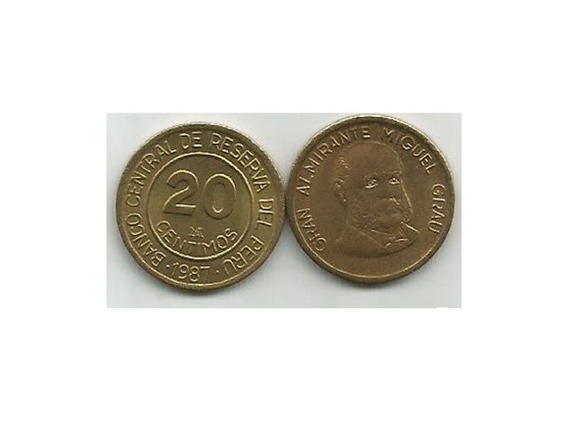 Peru 20 centimos 1987.