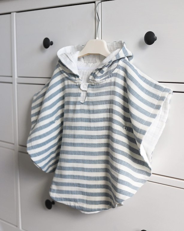 Plavi muslin pončo Just Kiddin