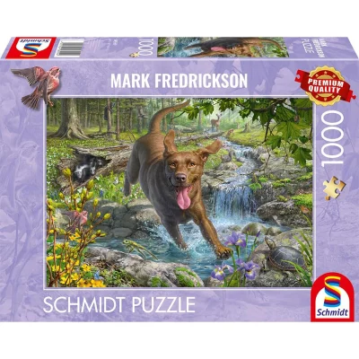 Puzla - Schmidt, Mark Frederickson, Dog Love, Spring Walk with Labrador Retriever, 1000pcs