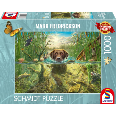 Puzla - Schmidt, Mark Frederickson, Dog Love, Brown Labrador in Cool Wet, 1000pcs
