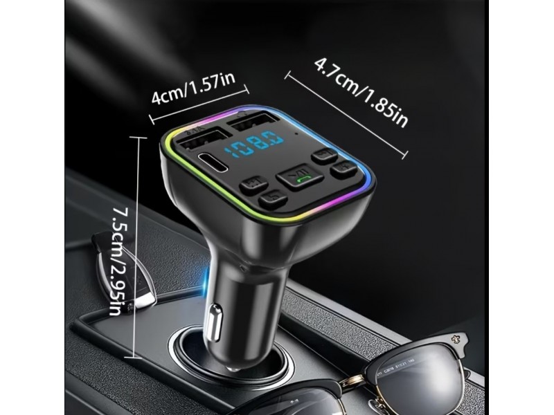Bluetooth RGB FM transmiter i brzi punjač za auto-NOVO