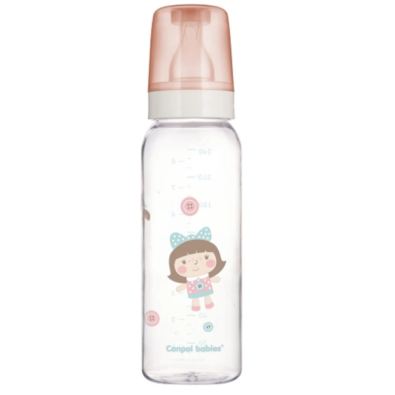 Canpol Baby staklena flašica 240ml Pink, Print