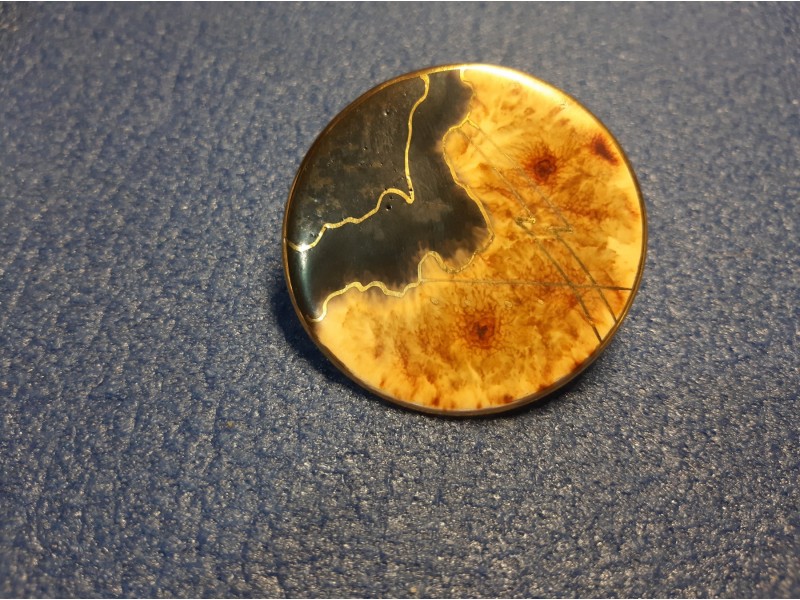 VRH ART EMAJL BROŠ KINTSUGI MERMER RETRO UNIKAT NAKIT