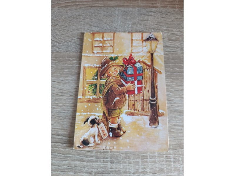 Vintage razglednica novogodisnja putovala