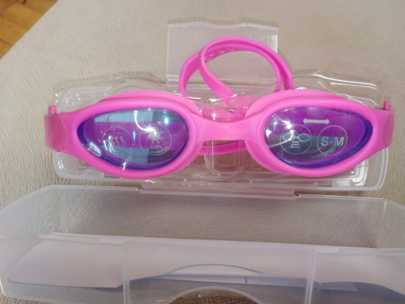 Naočare za plivanje pink Crivit nove S-M