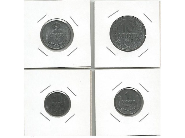 gh6 Srbija 1942/43. set 50 para,1 dinar,2 and 10 dinara