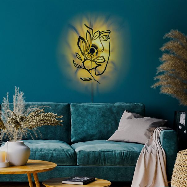 OPVIQ Zidna lampa Flower Faced, crna