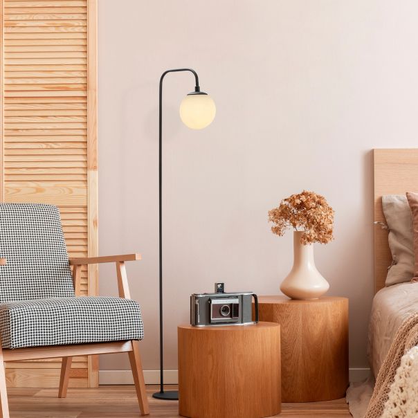 OPVIQ Podna lampa Viran 10965, crna/bela