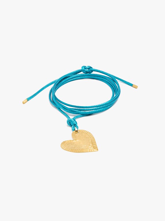 NECKLACE WITH HEART PENDANT WITH 18K GOLD PLATED - 925 STERLING SILVER