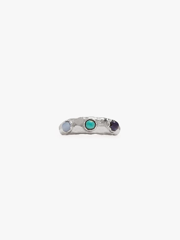 TOE RING WITH STONES - 925 STERLING SILVER