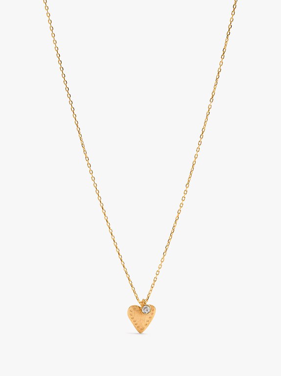 HEART NECKLACE WITH ZIRCONIA 18K GOLD PLATED - 925 STERLING SILVER