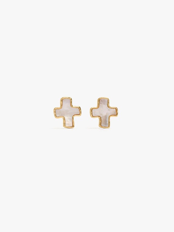 EARRINGS WITH SHELLS 18K GOLD PLATED - 925 STERLING SILVER
