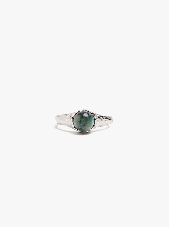 TOE RING WITH STONE SILVER PLATED - PRATA DE LEI 925
