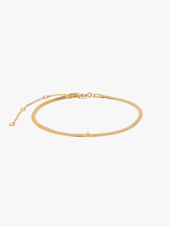 BRACELET WITH PEARLS 18K GOLD PLATED - 925 STERLING SILVER