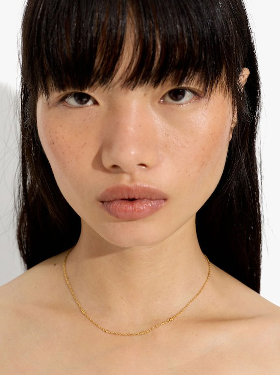 NECKLACE WITH CUBIC ZIRCONIA GOLD PLATED 18K - 925 STERLING SILVER
