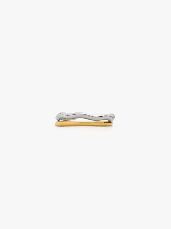 SET OF BICOLOR TOE RINGS 18K GOLD PLATED - 925 STERLING SILVER