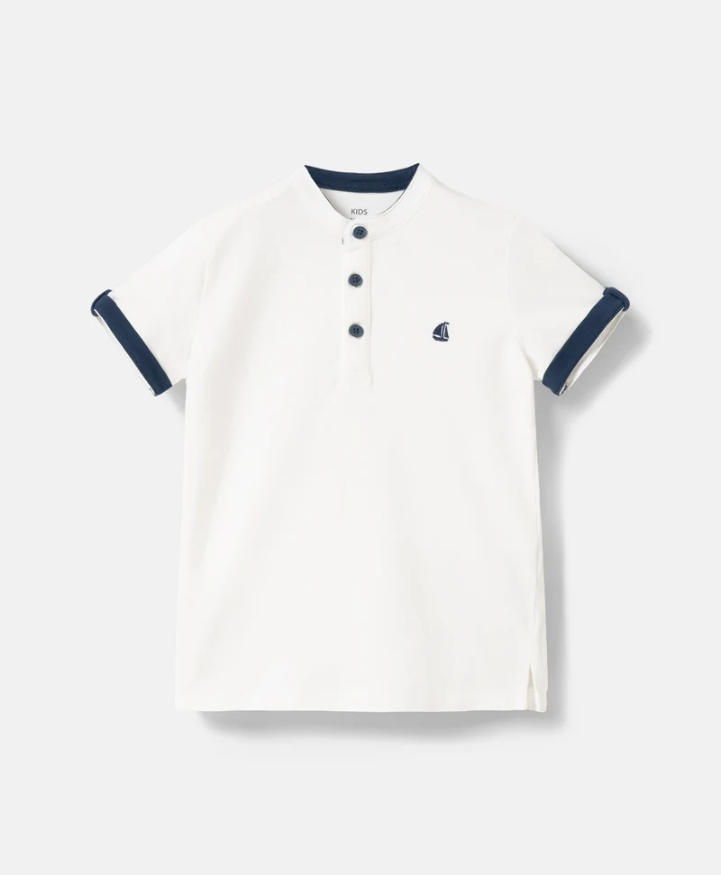 Majica polo za dečake sa kontrastnim detaljima 100% pamuk