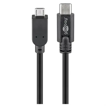 GOOBAY USB-C TO MICRO-USB OTG CABLE - 0.6M - BLACK
