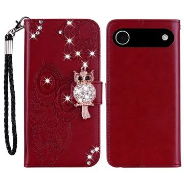 IPHONE AIR OWL RHINESTONE WALLET CASE