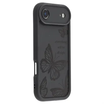 IPHONE AIR BUTTERFLY PRINT TPU CASE - BLACK