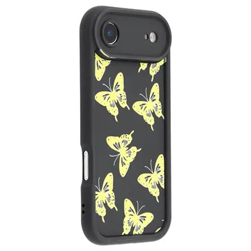 IPHONE AIR BUTTERFLY PRINT TPU CASE - YELLOW / BLACK