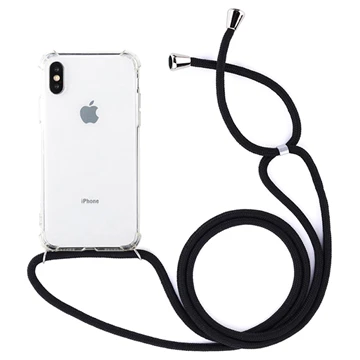 IPHONE X/XS HIBRIDNA MASKA SA TRAKOM - PROVIDNA / CRNA