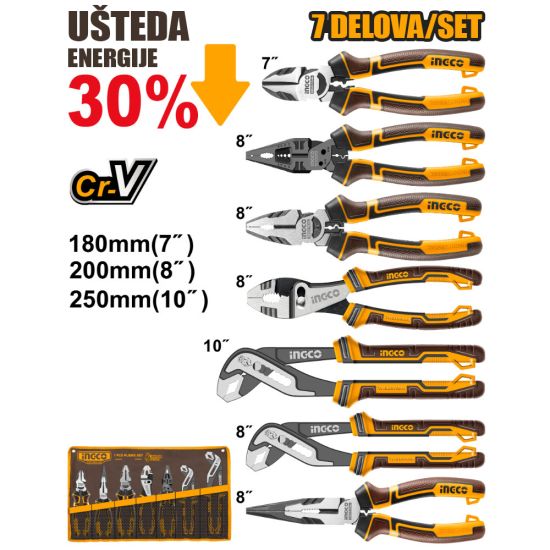 Set klešta 7-delni INGCO HKPS28768