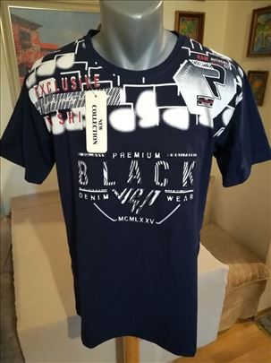 Odlicna muska pamucna majica Music 2XL Teget Novo