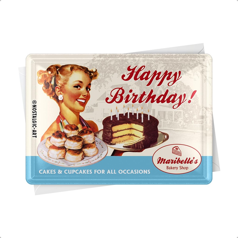 Nostalgic-Art razglednica – Happy Birthday Cake
