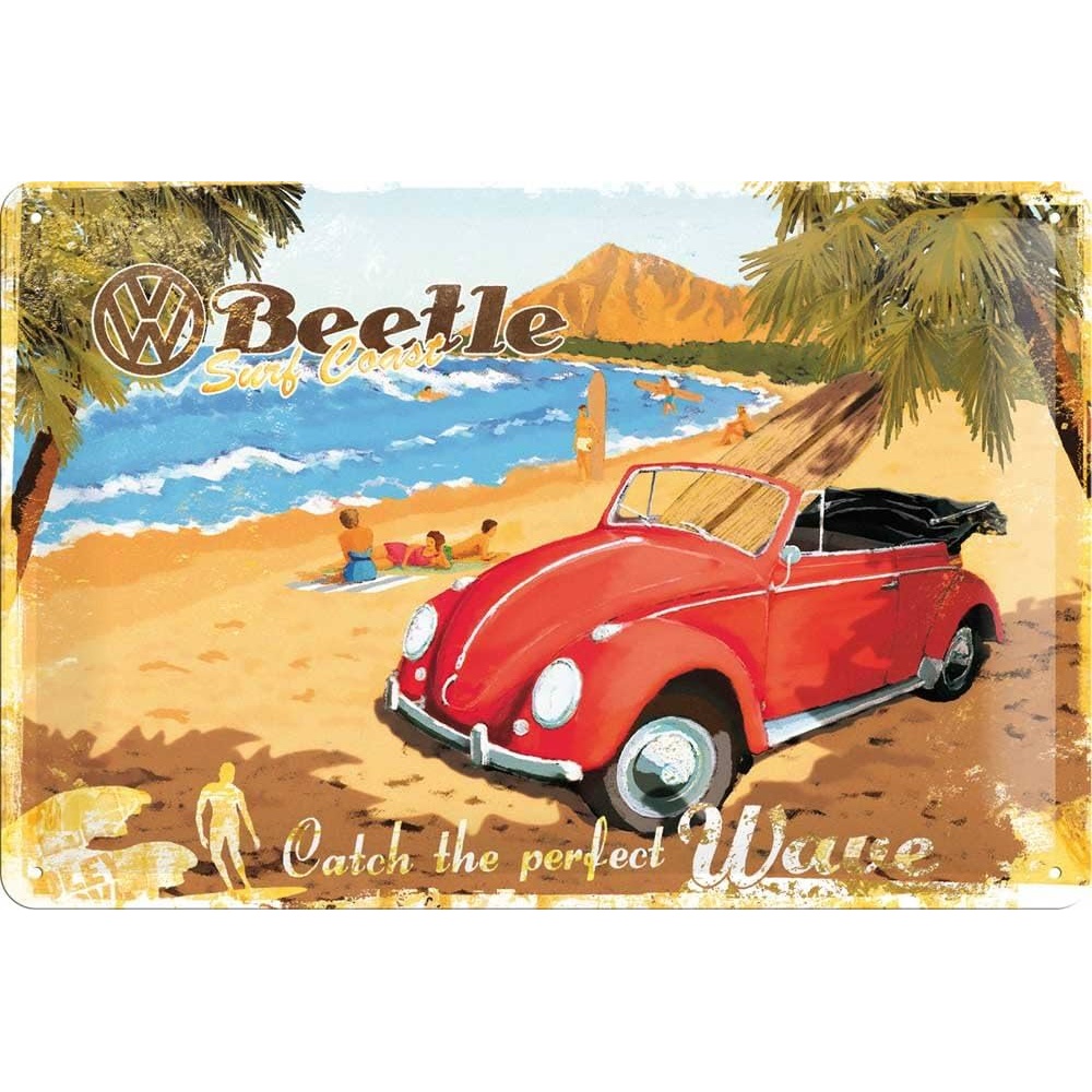 Nostalgic-Art metalna dekorativna tabla 20×30 – VW Beetle Beach