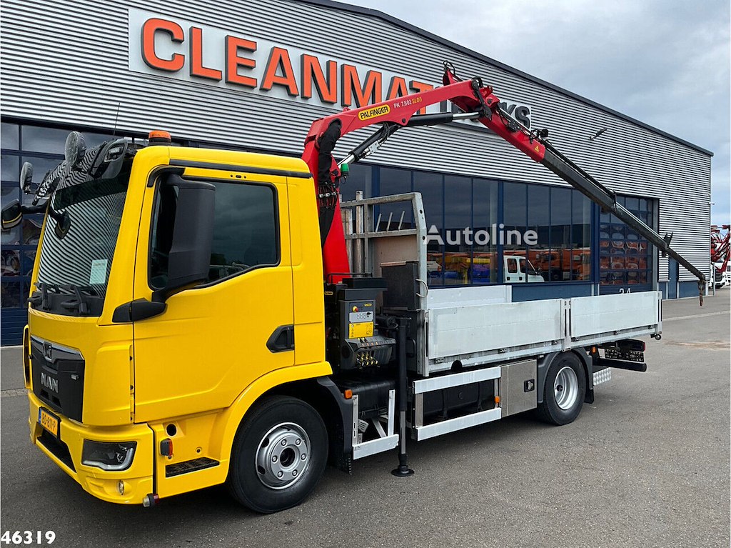 MAN TGL 12.220 Euro 6 Palfinger 7 Tonmeter laadkraan Just 124.191 km kamion s ravnom platformom
