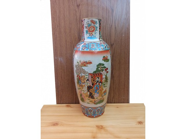 Japanska porcelanska Satsuma vaza ručno oslikana 56cm