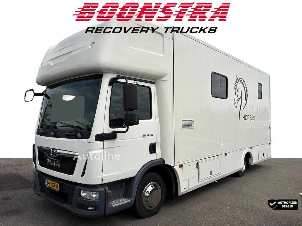 MAN TGL 8.190 Horse truck 2 Horses + Living Camera 61.047 KM! kamion za prevoz konja