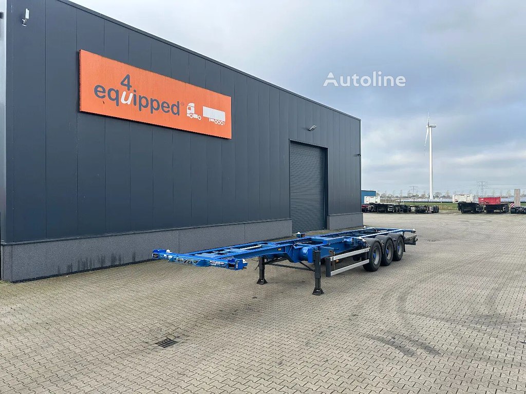 Contar 40FT HIGH CUBE chassis / liftaxle / drumbrakes / NL-Chassis poluprikolica za prevoz kontejnera