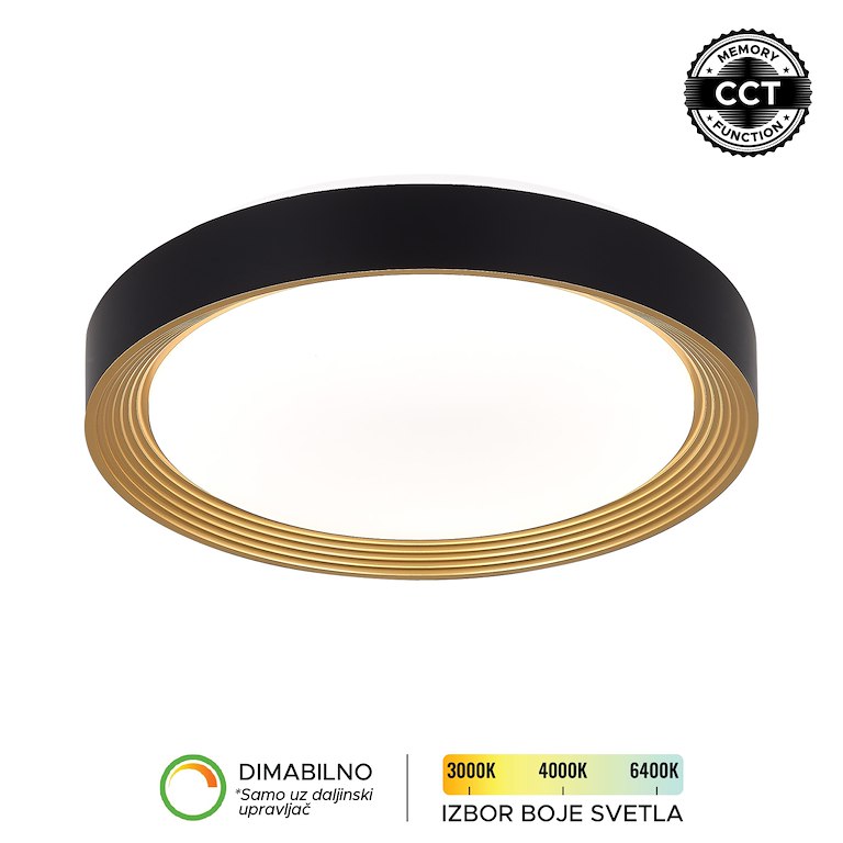 LED plafonjera 28W LP-405-28R BK+SG memo 3CCT