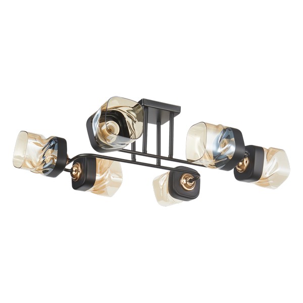 Plafonska lampa 6xE27 MD2747-6 BK+GD