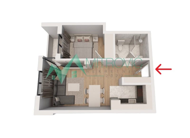 Dvosoban stan na prodaju, Sremska Kamenica, Novi Sad, 37m², 97.180 €