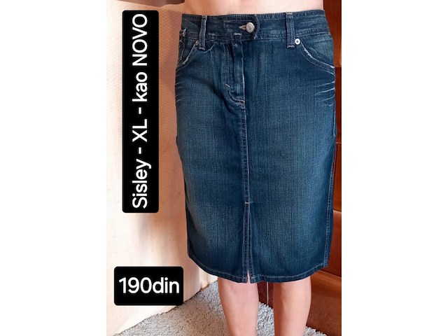 Sisley suknja teksas midi XL/42 - kao NOVO