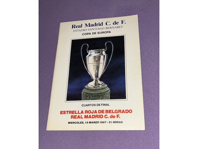 Real Madrid - Crvena Zvezda, program KES 1987