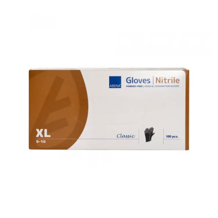 Rukavice NITRIL bez pudera Abena XL crne 1/100