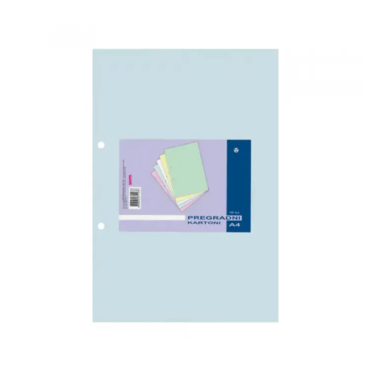 Pregradni karton A4 295x230mm 1/100 pastel plavi