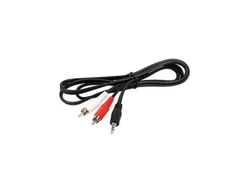 Audio adapter E-green 3.5mm stereo (m) - 2xrca (m) 5m crni