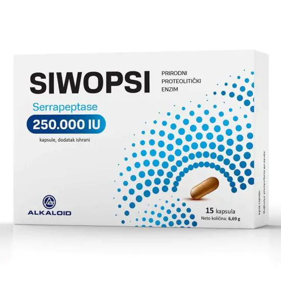 Siwopsi Serrapeptase 250 000 IU 15 kapsula