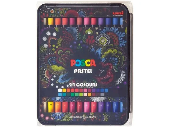 Uni Voštane boje u metalnoj kutiji 24/1 Posca