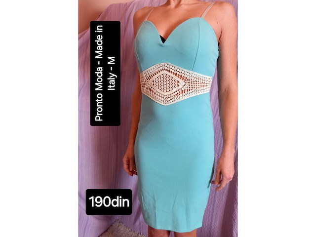 Pronto Moda haljina Made in Italy tirkizna M/38