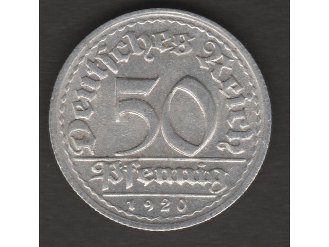 50 Pfennigs - 1920D - Nemačka